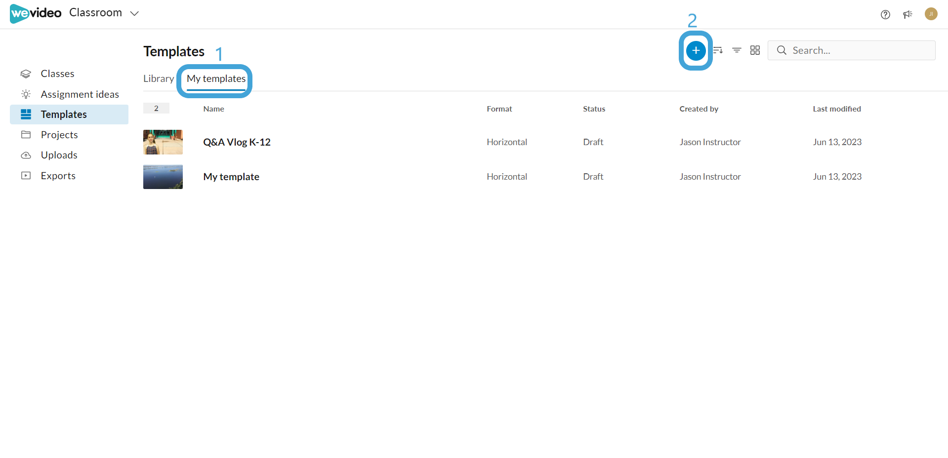 How do I use templates to create new projects? – WeVideo
