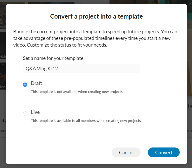 How do I use templates to create new projects? – WeVideo