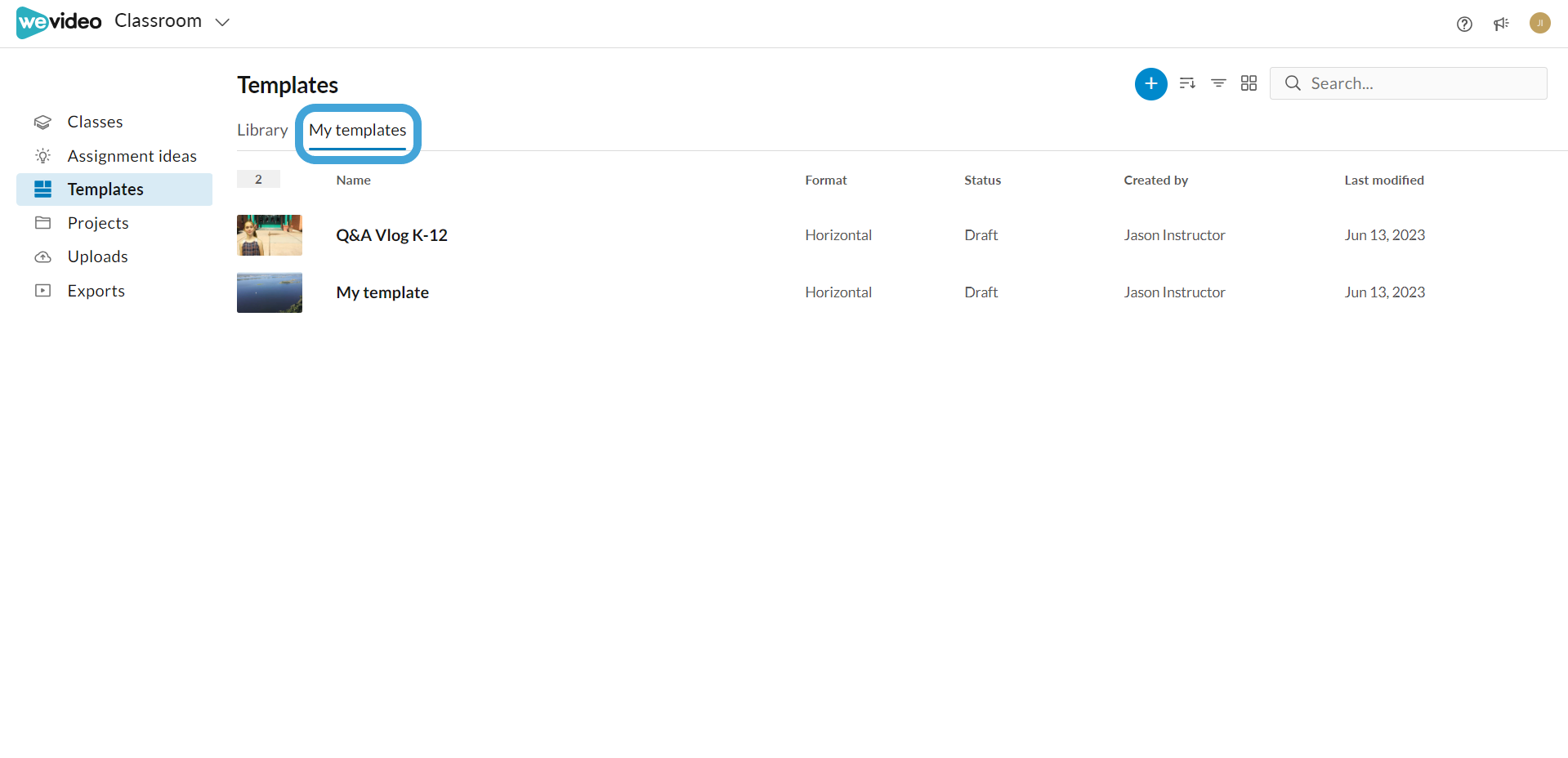 How do I use templates to create new projects? – WeVideo