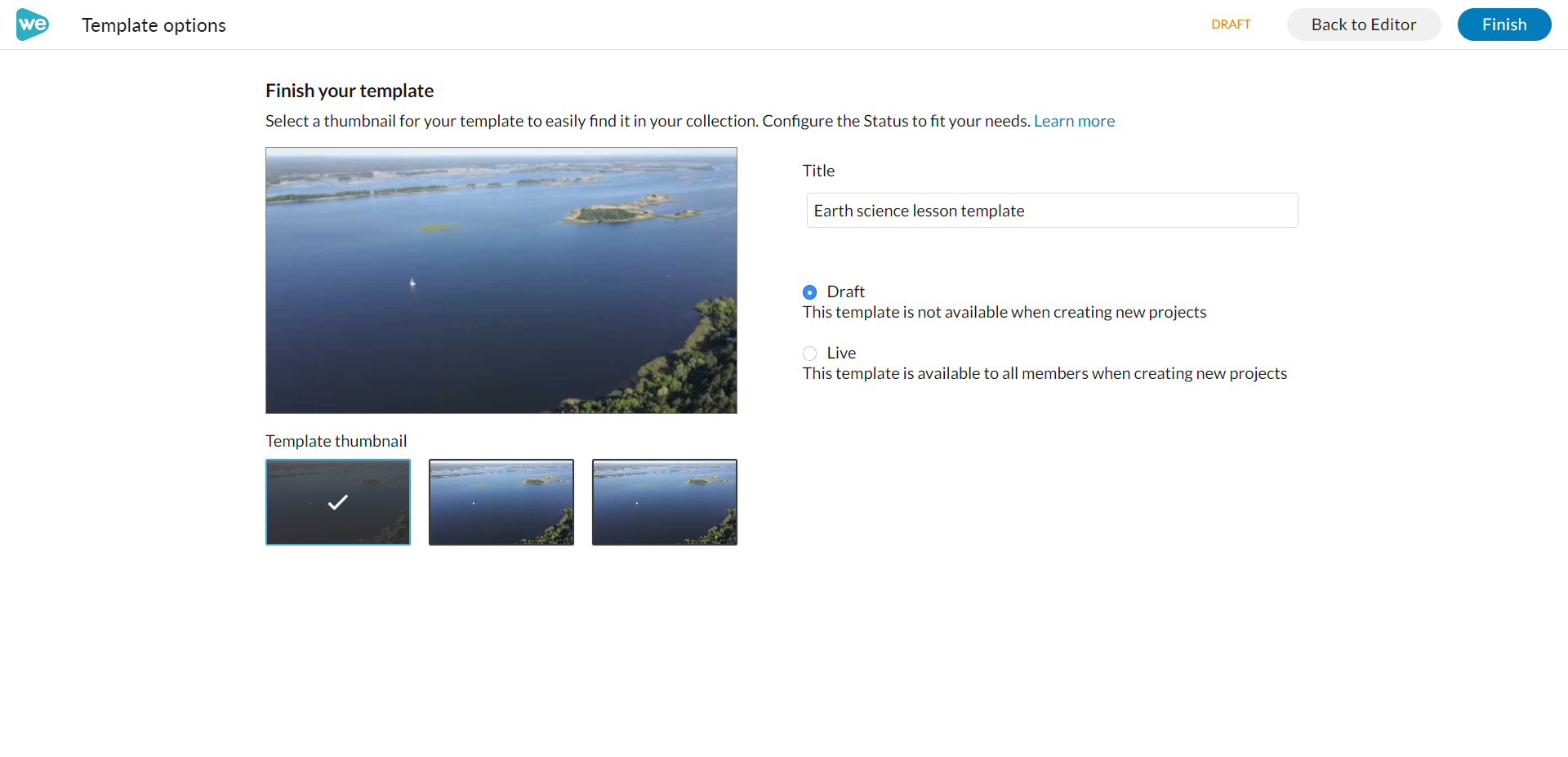 How do I use templates to create new projects? – WeVideo