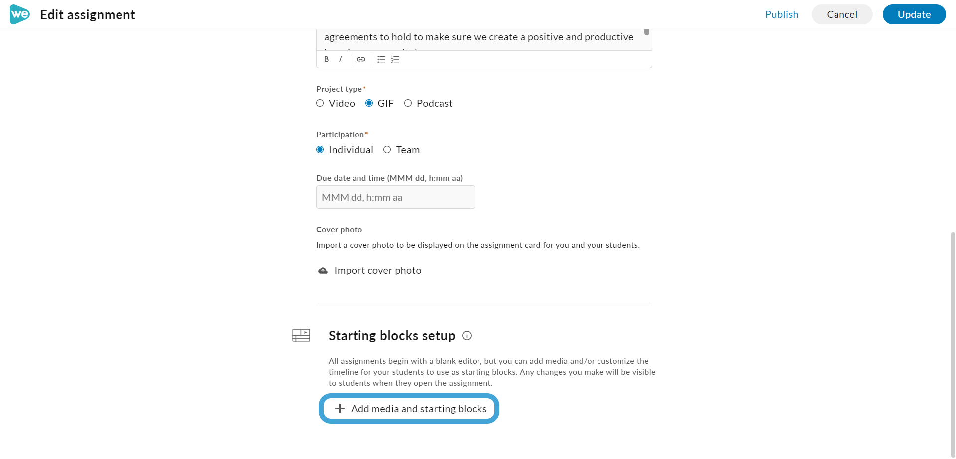 How do I create assignments in my class with the Assignment Ideas ...