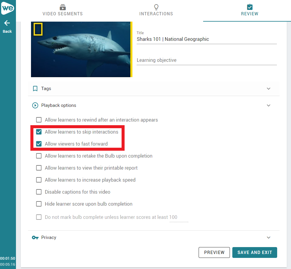 How do I create branched learning in Interactivity? – WeVideo
