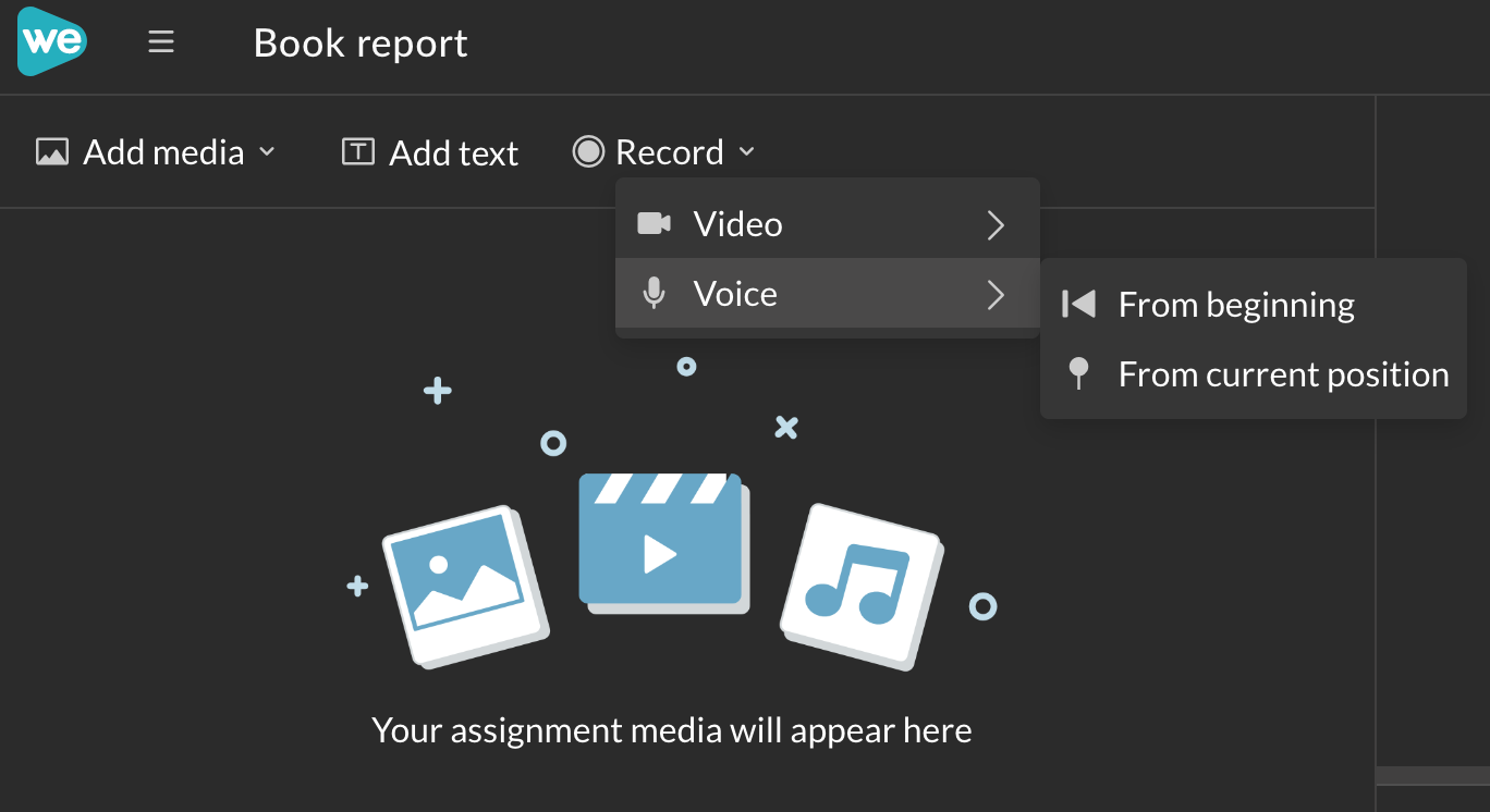 Can I assign GIFs and podcasts in WeVideo Multimedia Creation space ...