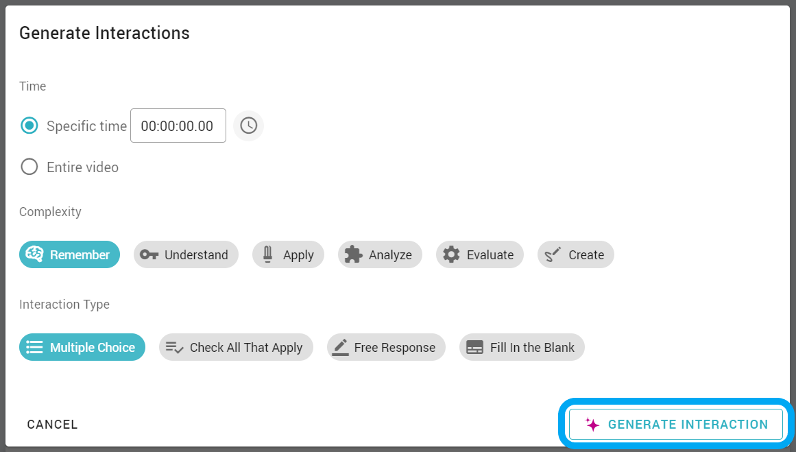 How can I generate interactions with AI in Interactivity? – WeVideo