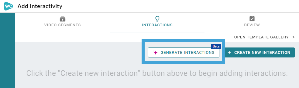 How can I generate interactions with AI in Interactivity? – WeVideo