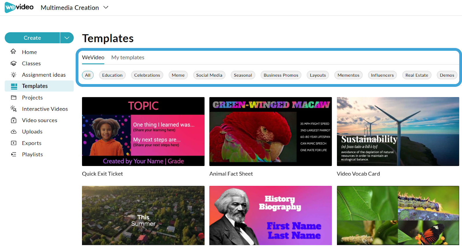 How do users access WeVideo Multimedia Creation from the learning ...