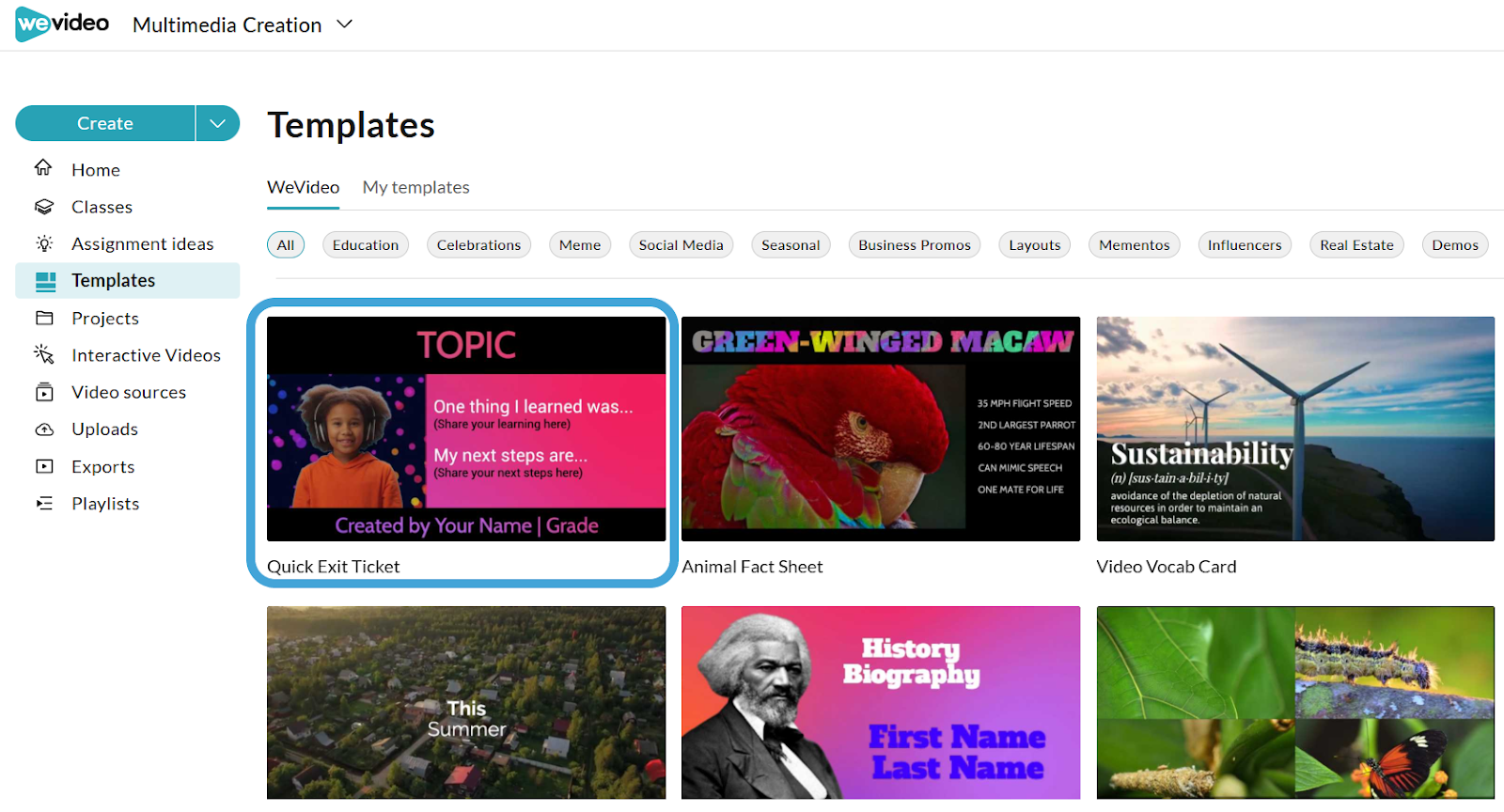 How do users access WeVideo Multimedia Creation from the learning ...