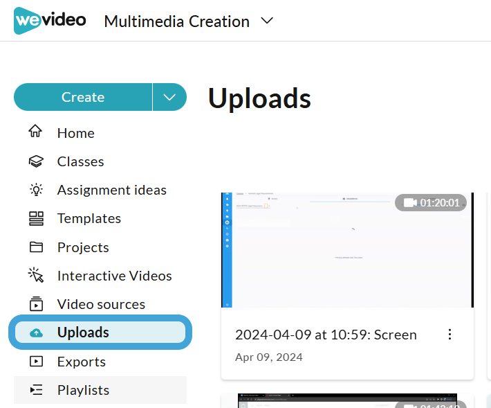 How do users access WeVideo Multimedia Creation from the learning ...