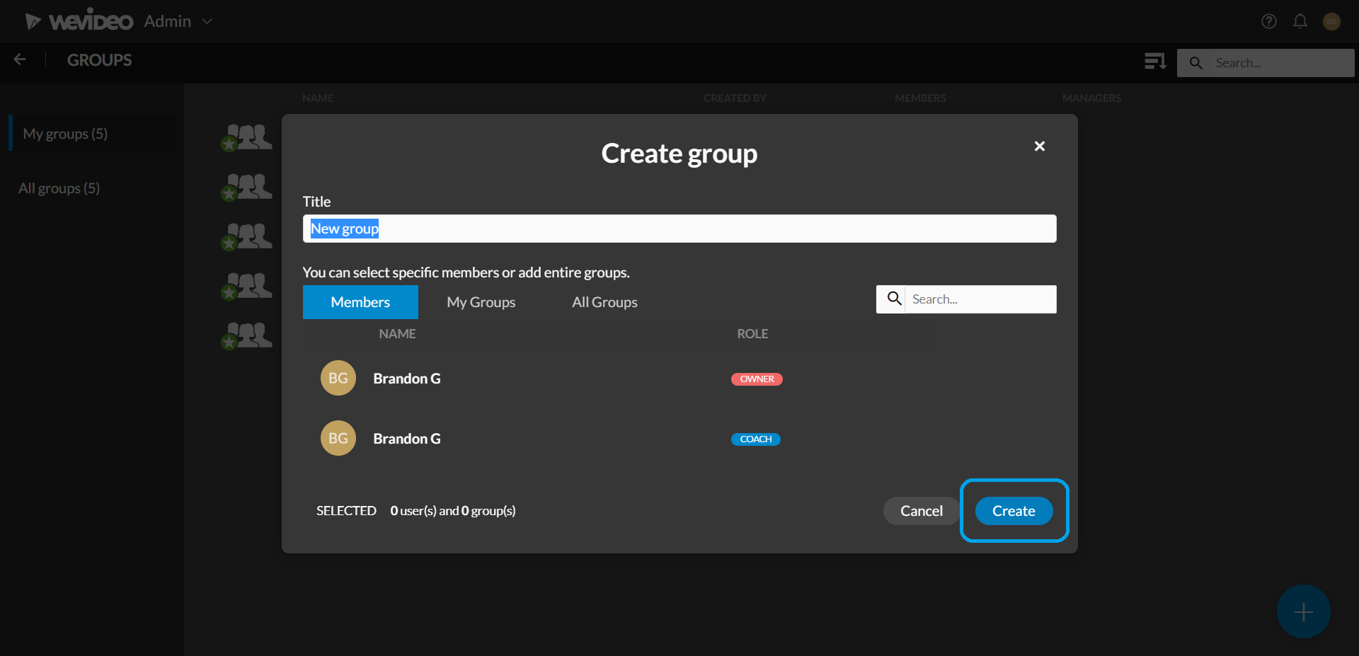 How do I use the groups feature? – WeVideo